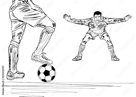 Football Vector Illustration Football Goalkeeper Standing To Stop
