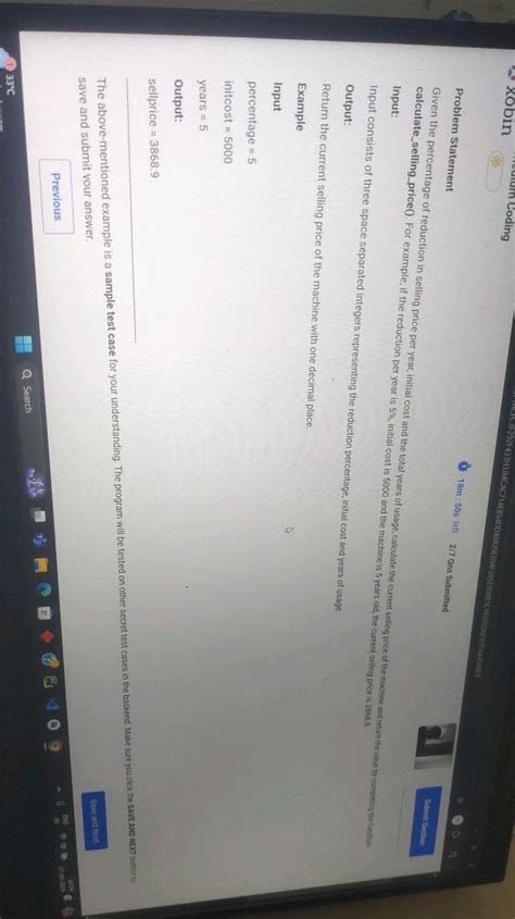 Xobin Coding Problem Statement 18m 50 S Left Studyx