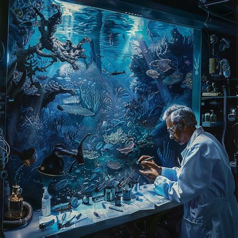 Scientist In A Deep Sea Exploration Submersible Premium Ai Generated