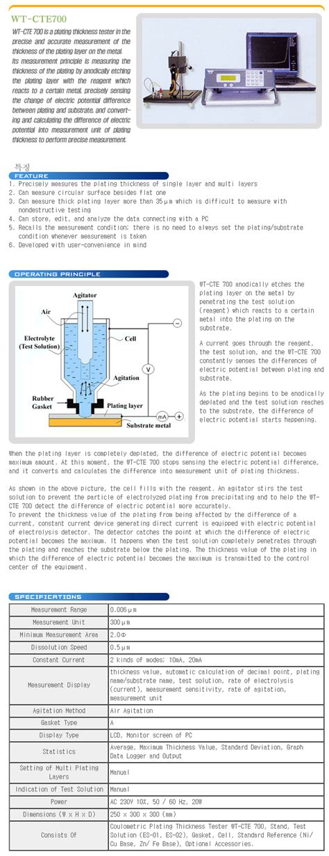 Coulometric Plating Thickness Wt Cte700 By 주 월텍 코머신 판매자 소개 및 제품 소개
