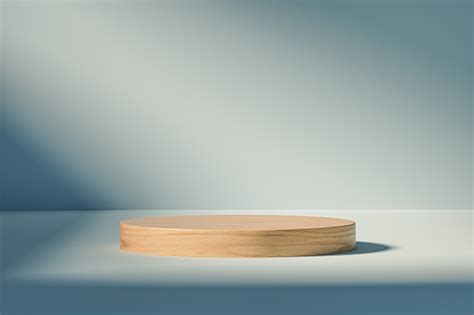 햇빛에 의해 조명된 방에서 나무로 만든 3d 프리젠테이션 받침대 또는 연단 0명에 대한 스톡 사진 및 기타 이미지 0명 3차원 형태 가정의 방 Istock