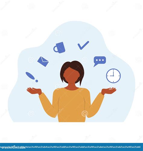 A Young Girl Points To Different Tasks Stock Vector Illustration Of Online Think 256108236