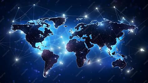 Premium Photo Abstract Digital World Map Concept Of Global Network And Connectivity
