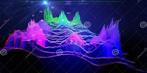 Abstract Background Wireframe Noise Grid With Color Blurred Lines On