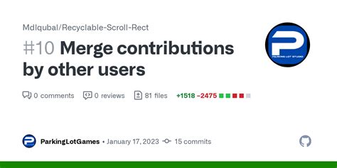 Merge Contributions By Other Users By Parkinglotgames · Pull Request 10 · Mdiqubalrecyclable