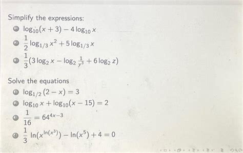 Solved Simplify The Expressions Chegg