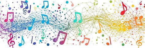 Vibrant Musical Notation Connected By Intricate Lines Forming A Dynamic