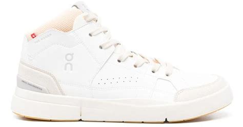 On Shoes Roger Clubhouse Mid Lace Up Sneakers In White Lyst