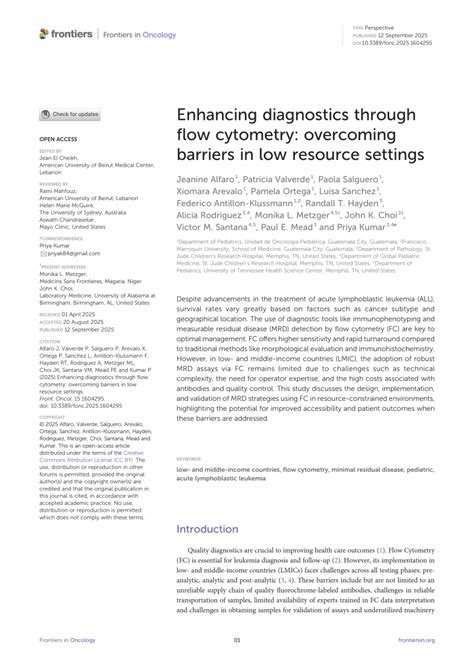 Pdf Enhancing Diagnostics Through Flow Cytometry Overcoming Barriers