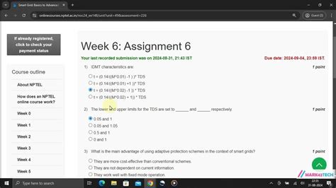 nptel smart grid basics to advanced technologies week6 assignment 6