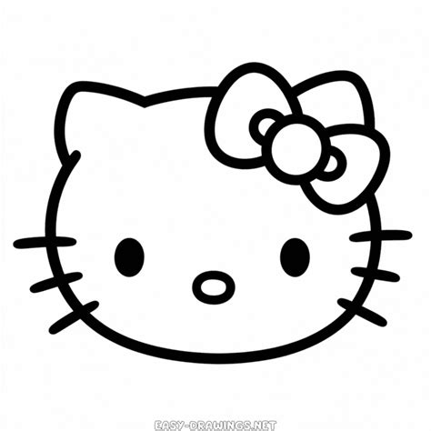 Hello Kitty Face Easy Drawing Easy Drawings