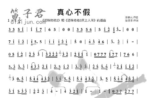 真心不假竹笛简谱暂无曲笛子君曲谱网