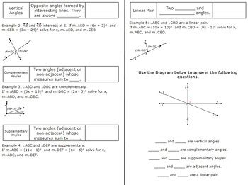Geometry Introductory Topics Interactive Notebook Notes Partner Activities