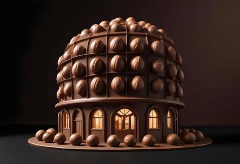 3d Truffleshaped Building Premium Ai Generated Image