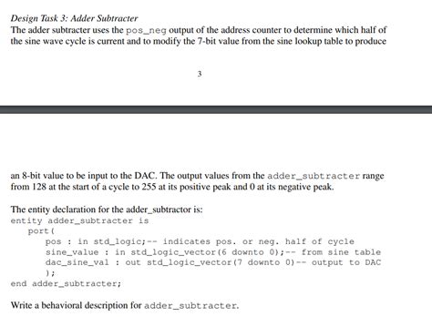 Solved Design Task 3 Adder Subtracter The Adder Subtracter Chegg