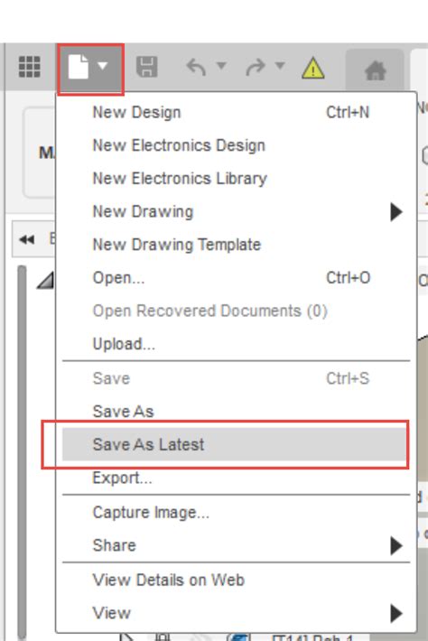 Fusion Help How To Open Revert To A Previous Version Of A Fusion Design Autodesk
