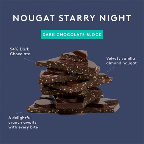 Nougat Starry Night Dark Chocolate Block Koko Black En Masse Florals
