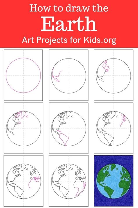 How To Draw The Earth Step By Step Tutorial