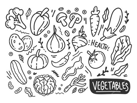 Premium Vector Various Kinds Of Doodle Vegetables
