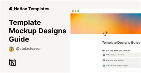 Template Mockup Designs Guide Template By Atul Notion4creators Notion Marketplace