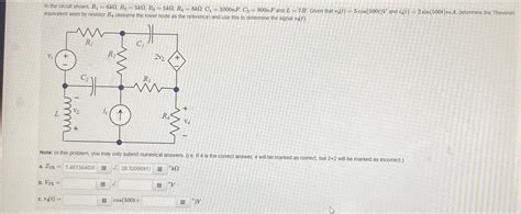 Solved Equivalent Seen By Resistor R4 Assume The Lower Node