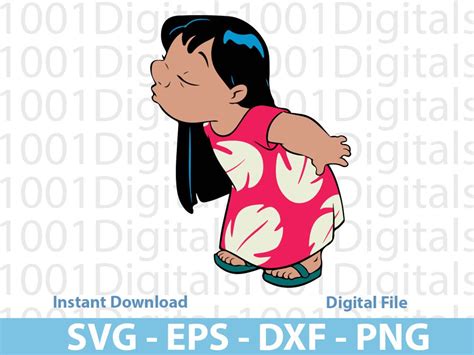 Lilo And Stitch Svg Lilo Kiss Svg Cute Lilo Svg Lilo Clipart Cut File Cricut Silhouette