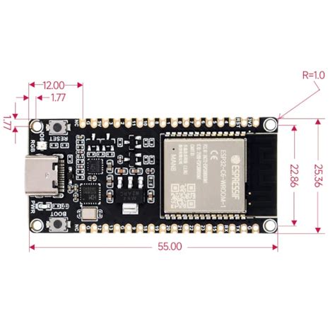 Esp32 C6 Dev Kit N16 16mb Flash Waveshare Erelement