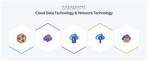 Cloud Data Technology And Network Technology 25 Filledline Icon Pack Including Connection Find