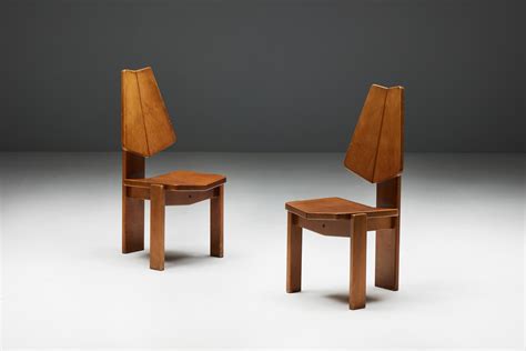 Brutalist Wooden Dining Chairs Belgium 1970s For Sale At 1stdibs