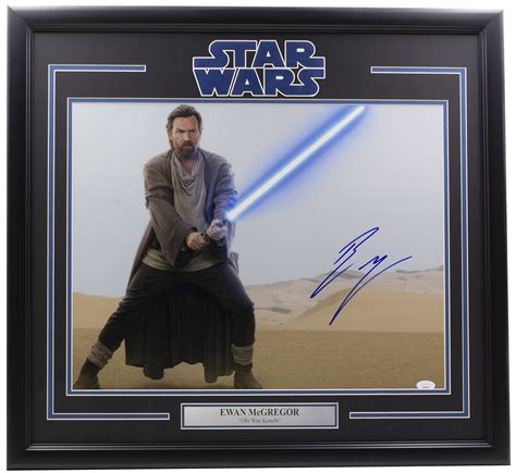 Ewan Mcgregor Signed Star Wars Custom Framed Photo Display Jsa Pristine Auction
