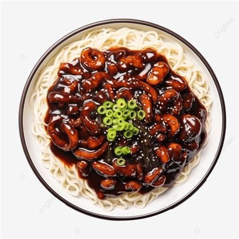 한국 짜장면 음식 플랫 레이 대한민국 한국어 음식 Png 일러스트 및 이미지 에 대한 무료 다운로드 Pngtree