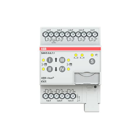 abb sah s8 6 7 1 switch shutter actuator 8 fold 6 a mdrc knx hub