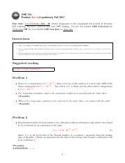 Pset Pdf CHE Problem Set Problems Fall Due Date Pm Thursday Oct Return
