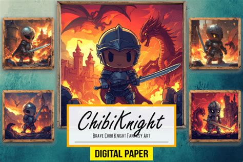 Brave Chibi Knight Fantasy Backdrop Art Graphic By Canvas Elegance