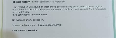 What Is Nodular Gynecomastia Does The Report Show Development Of Breast Tissue R Gynecomastia