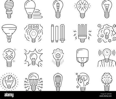 Bulb Electrical Energy Accessory Icons Set Vector Stock Vector Image And Art Alamy