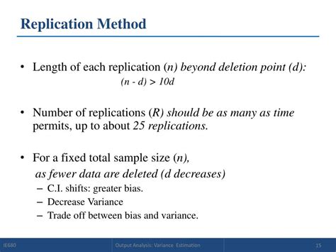 ppt output analysis variance estimation powerpoint presentation