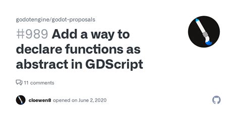 Add A Way To Declare Functions As Abstract In Gdscript · Issue 989 · Godotenginegodot