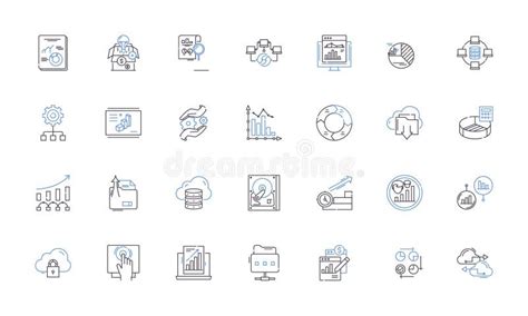 Metrics And Appliances Line Icons Collection Analytics Kpis