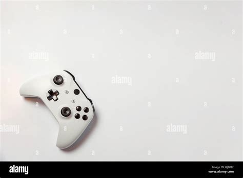 White Joystick Gamepad Game Console Isolated On White Background Computer Gaming Technology