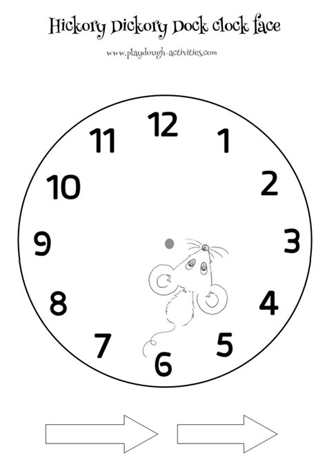 Hickory Dickory Dock Numbered Face Clock Printable