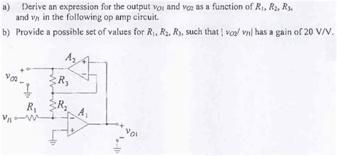 Solved Derive An Expression For The Output V O And V O As Chegg