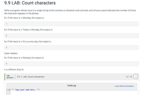 solved 99 lab count characters write program whose input single
