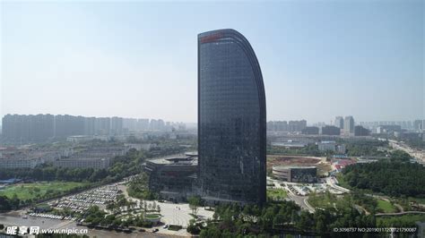 武汉烽火科技公司大楼航拍摄影图 建筑摄影 建筑园林 摄影图库 昵图网