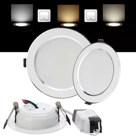 Led Downlight 3 Colors Recessed Ceiling Fixture 18w 15w 12w 9w 7w 5w 3w Led Recessed Ceiling