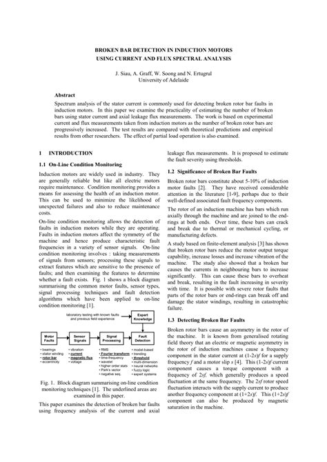 Pdf Broken Bar Detection In Induction Motors Using Current And Flux Spectral Analysis