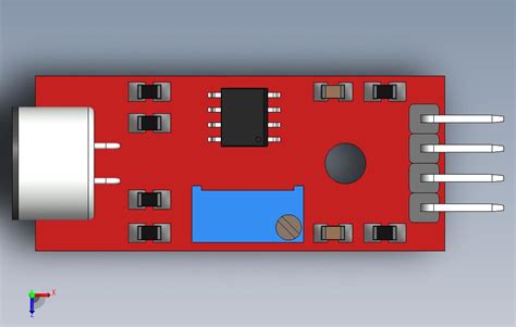 麦克风声音检测传感器模块solidworks 2016模型图纸免费下载 懒石网