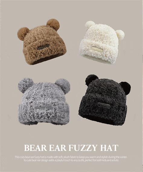 🧸뽀글이 곰도리💫 겨울 귀여운 곰돌이귀 뽀글이 털모자 방한 비니 곰돌이모자 겨울모자 따뜻한 에이블리