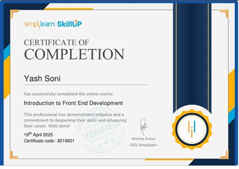 Frontenddevelopment Webdevelopment Learningjourney Simplilearn Yash Soni
