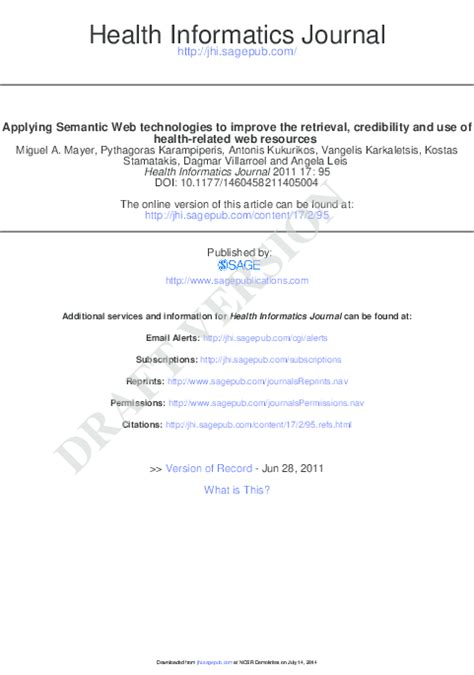 Pdf Applying Semantic Web Technologies To Improve The Retrieval